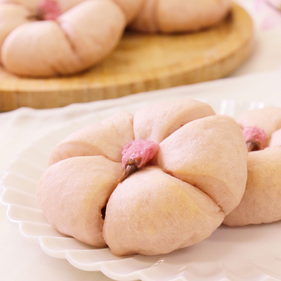 もっちりふんわりさくらあんぱん | マルサンレシピ｜パン、お菓子の材料・器具専門店「マルサンパントリー」